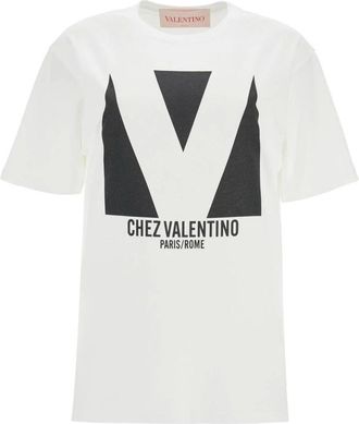 Valentino Garavani Femme, Tops, Blanc, Taille: 38 FR Chez Valentino T-Shirt