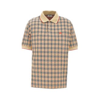 Burberry Check Jersey Polo-Shirt - - Tops - Herren - Beige - M