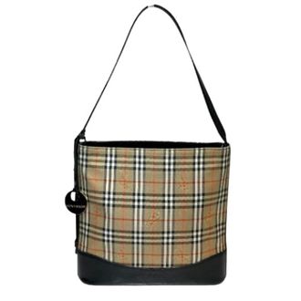 Burberry Pre-owned Sac seau en toile et cuir &agrave; carreaux - Femme - Pre-owned - Beige - Taille: ONE Size