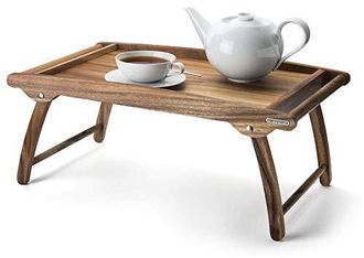 Continenta Betttablett aus Akazie Kernholz, Betttisch, Fr&uuml;hst&uuml;ckstablett f&uuml;r Ihr Bettfr&uuml;hst&uuml;ck, Gr&ouml;&szlig;e: 61 x 35 x 7 cm