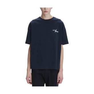 A.P.C. A.p.c., Homme, Tops, Bleu, Taille: 2XL T-shirt X Frgmt