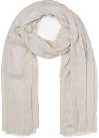 styleBREAKER écharpe femme légère & transparente avec de courtes franges | foulard uni pour le printemps et lété | grand châle doux 188 x 100 cm, Beige