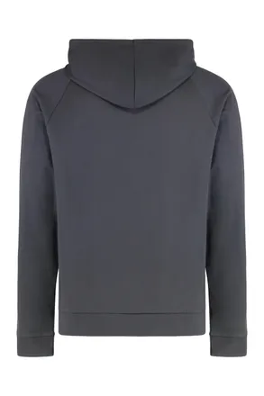 HUGO BOSS Mens Hooded Cotton Terry Sweatshirt Grey Top