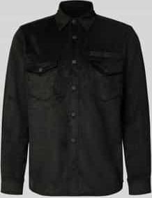 HUGO BOSS Oversized Hemdjacke mit Logo-Stitching Modell Ekel