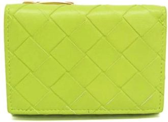 Bottega Veneta unisex, Pre-owned, Jaune, Taille: ONE Size Portefeuille en cuir vintage Pre-owned