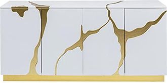 Kare Design Design Buffet Cracked Blanc et doré