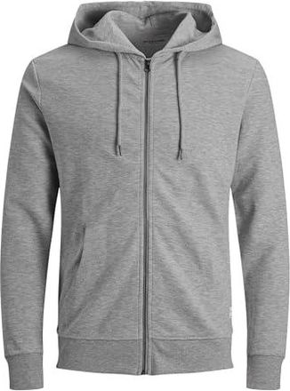 Jack & Jones Homme Jjebasic Zip Hood Noos Cardigan Sweater, Light Gris Melange, XXL EU