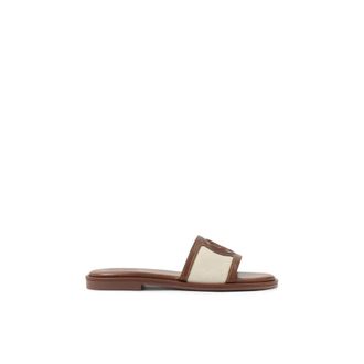 Kazar Flache Flip-Flops aus Leder und Stoff - - Shoes - Damen - Braun - 41 EU