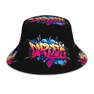 Generic Chapeau De Seau Unisexe Impression Lettres Explosives Chapeaux De Visi&egrave;re Respirant &Agrave; Large Bord Bonnet De Soleil, pour La Randonn&eacute;e, De P&ecirc;che, Plage,