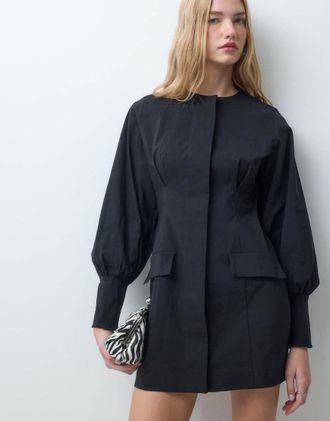 Asos robe blazer courte structur&eacute;e &agrave; boutons noire