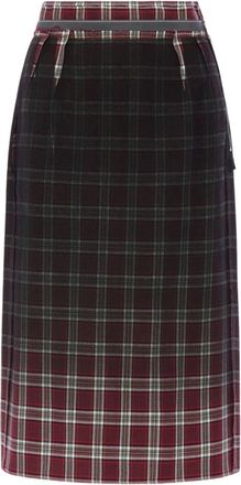 Maison Margiela Femme, Jupes, Rouge, Taille: 40 FR Faded Check Wool Skirt