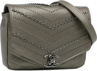 Chanel Hobo Bags - Small Chevron Data Center Envelope Flap Bag - Gr. unisize - in Gold - f&uuml;r Damen