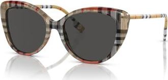 Burberry Burberry BE 4407 Lunettes de soleil pour femme Multicolore/Gris foncé 54/17/140, Multicolore/gris foncé, 54/17/140