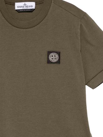 Stone Island Logo-Embroidered Cotton T-Shirt - Brown
