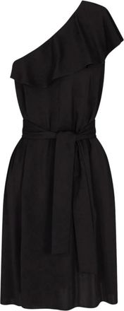 Emporio Armani Femme, Robes, Noir, Taille: 40 FR Mini-robe asym&eacute;trique &agrave; volant