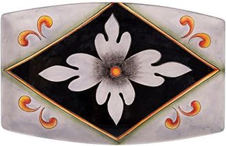 Villa D'Este Home Tivoli 5911998 Rechteckige Speiseteller aus Keramik, mediterranes Dekor, Unendlichkeit, Steingut