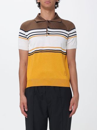 Fendi Polo en maille de coton &agrave; rayures avec bords contrastants