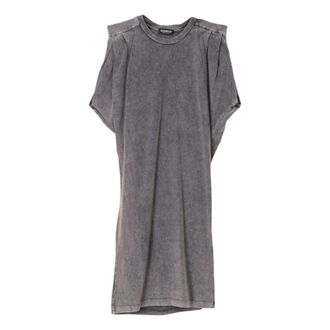 Dondup Verwaschenes Mini-Kleid mit weiten &Auml;rmeln - - Dresses - Damen - Grau - L