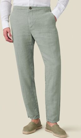 Luca Faloni Hose Lipari in Salbeigrün aus Leinen für Herren