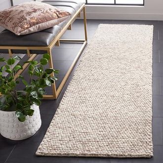 Safavieh Naturfaser Teppich für Wohnzimmer, Esszimmer, Schlafzimmer - Natural Fiber Collection, Kurzer Flor, Beige, 80 x 180 cm