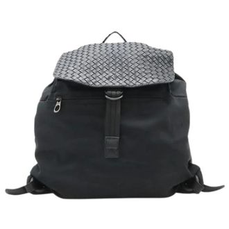Bottega Veneta Pre-owned Intrecciato Nylon Leder Rucksack - - Pre-owned - Herren - Schwarzk - ONE SIZE