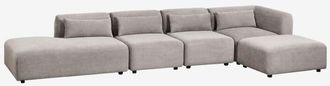 Sklum Sklum - 4-teiliges modulares Ecksofa mit Chaiselongue links und Fogler-Hocker