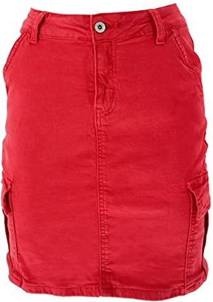 JOPHY & CO. Mini-Jupe en Jean pour Femmes en Coton, Articles et Styles variés. (Rouge (cod.9050 Skirt), M)