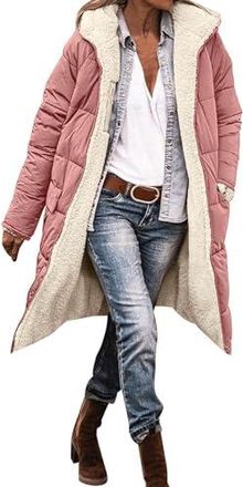 Generic Vestes pour femmes 2026 - Veste d&eacute;contract&eacute;e &agrave; fermeture &eacute;clair avec poches - Sweat &agrave; capuche en polaire r&eacute;versible pour lhiver, Rouge, XXL