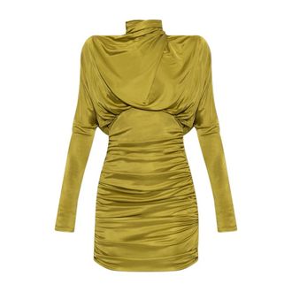 Balmain Draped Mini Dress - - Dresses - Damen - Gr&uuml;n - XS