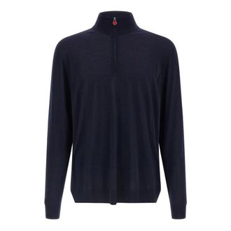 Kiton Pullover mit Stehkragen und halbem Rei&szlig;verschluss - - Knitwear - Herren - Blau - 2XL