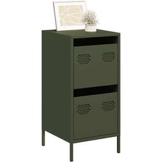 vidaXL Buffet vert olive 35x39x73,5 cm acier lamin&eacute; &agrave; froid Vidaxl