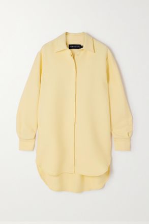 Brandon Maxwell The Phillippa Mini-hemdblusenkleid Aus Cr&ecirc;pe Aus Einer Woll-seidenmischung - Gelb