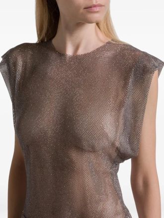 Alberta Ferretti Crystals Net T-Shirt
