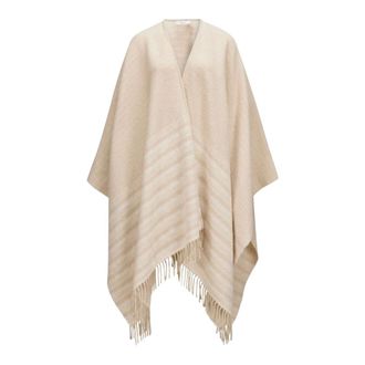 PESERICO Femme, Vestes, Beige, Taille: ONE Size Cape en laine vierge et cachemire