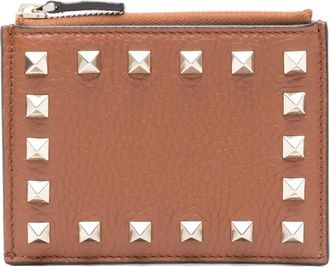 Valentino Garavani portefeuille Rockstud en cuir - Marron