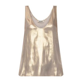 Zadig&Voltaire Femme, Tops, Jaune, Taille: 38 FR Tank Top Tarys Satin