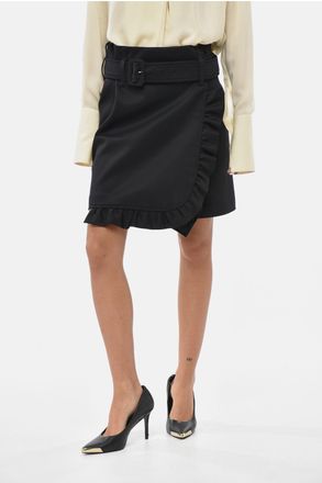 Prada Solid-Color Mini Skirt with Belt Prada
