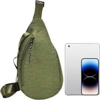 Generico Sac de poitrine pour homme - Sac multi-procario de 18 x 9 x 33 cm, design de sangle réglable, poche de support téléphonique, idéal pour les voyages ur