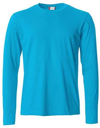 Clique T-shirt basique à manches longues pour homme, Bleu turquoise, 3XL
