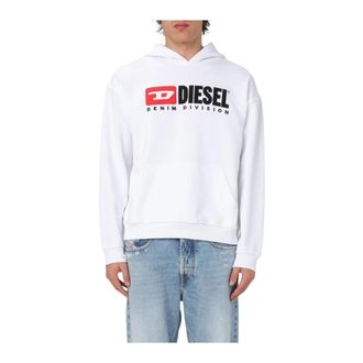 Diesel White Denim Division Hoodie Sweatshirt - - Sweatshirts & Hoodies - Herren - Wei&szlig; - 2XL