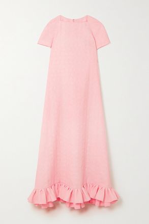 Huishan Zhang Nadia Maxikleid Aus Cloqu&eacute; Mit R&uuml;sche - Pink