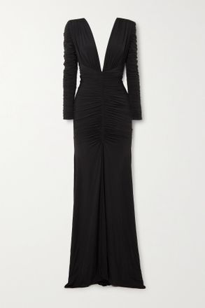 Alex Perry Dalton Robe Aus Stretch-jersey Mit Raffungen - Schwarz