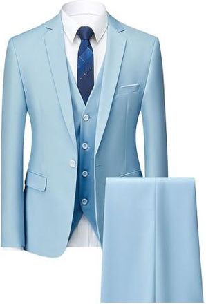 Generic Costume de Smoking pour Homme, Coupe ajustée, Ensemble de Costume Mariage Formel, Veste, Gilet et Pantalon Style Smoking à Un Bouton, Tenue daffaires