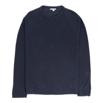 James Perse Vintage Cotton Raglan Pullover - - Sweatshirts & Hoodies - Herren - Blau - 2XL