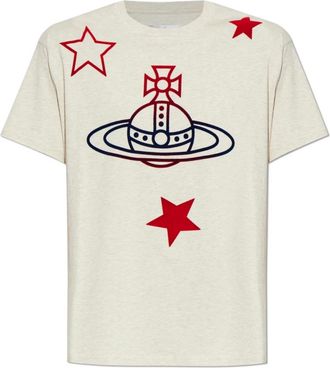 Vivienne Westwood Homme, Tops, Beige, Taille: S T-Shirt Logo Cr&egrave;me