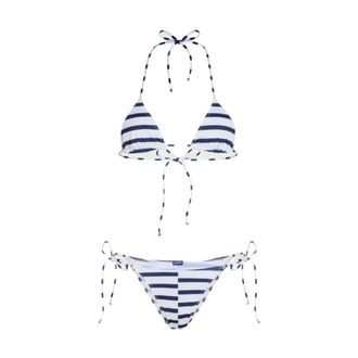 Jean Paul Gaultier Ensemble Bikini Marini&egrave;re Asym&eacute;trique - Femme - Maillots de bain - Multicolore - Taille: 40 FR