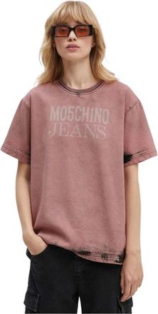 Moschino Denim T-Shirt - - Tops - Damen - Rosa - XS