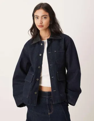 Mango Celia - Jeansjacke aus 100% Baumwolle in Indigoblau