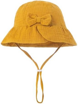 Generic Chapeaux de soleil enfants filles bébé couleur unie coton noeud chapeau de soleil bassin chapeau 0 12 mois chapeau de soleil rouge graines, jaune, tai