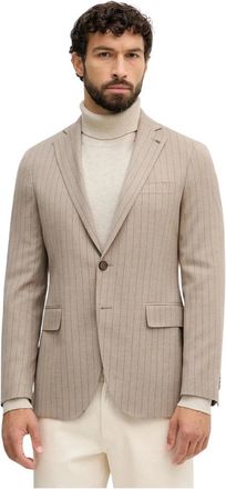 Michael Kors Blazer en laine stretch &agrave; rayures tennis - Homme - Vestes - Beige - Taille: XL